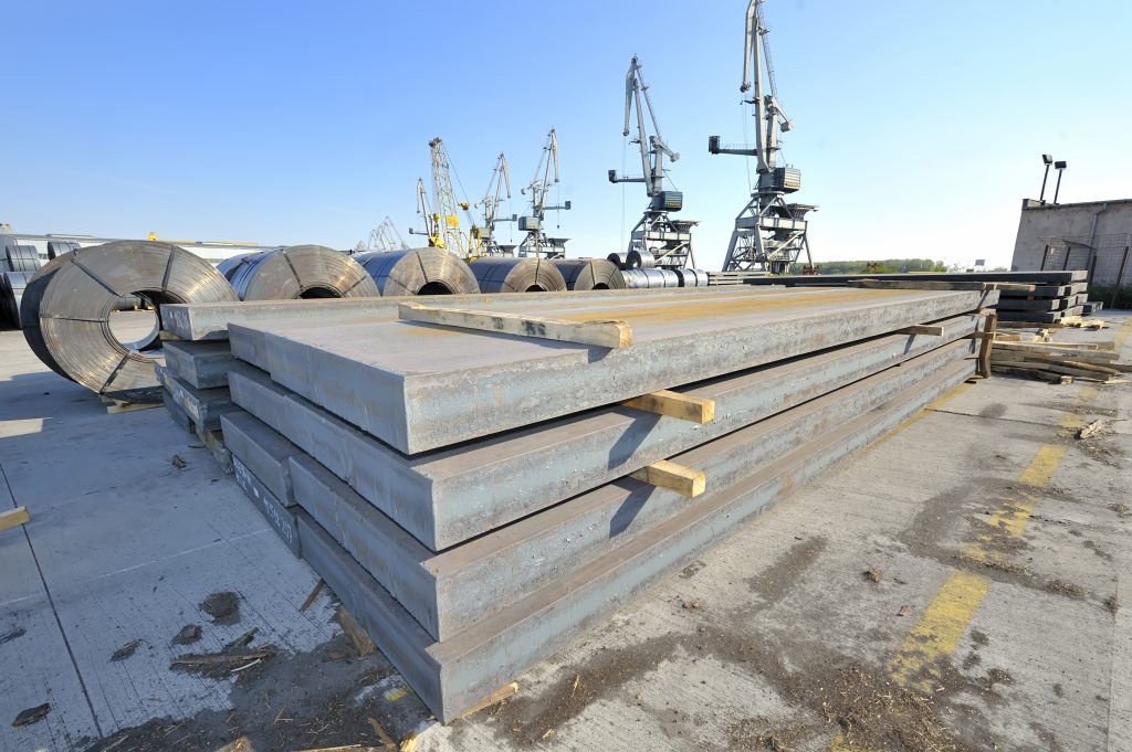 packed rolls and plate of steel sheet